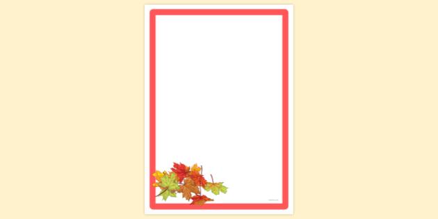 Simple Fall Page Border | Page Borders | Twinkl Resources