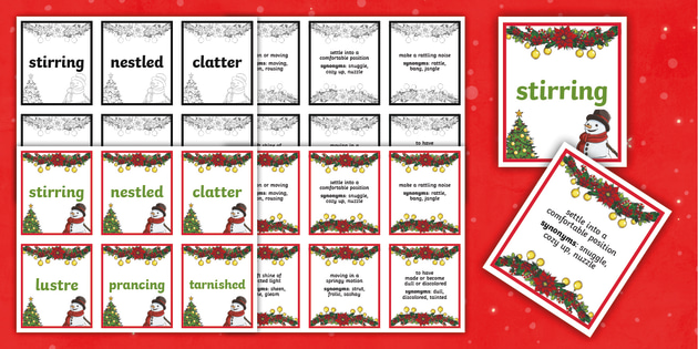 Twas the Night Before Christmas Vocabulary Cards | Holidays