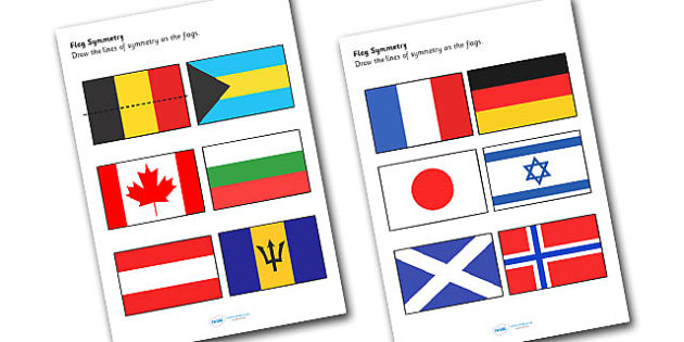 Flag Symmetry Worksheets (teacher made)