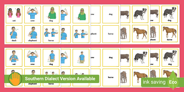 Auslan Animals Matching Cards (teacher made)