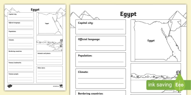 * NEW * Egypt Fact File Template (teacher made)