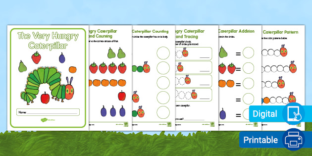 Free Kindergarten Math Workbook: The Very Hungry Caterpillar