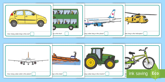 Measuring with Cubes Transport-Themed Activity Mat