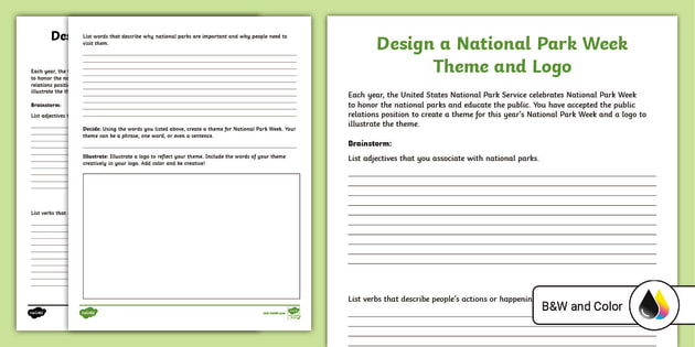 Design a National Park Week Theme and Logo Activity