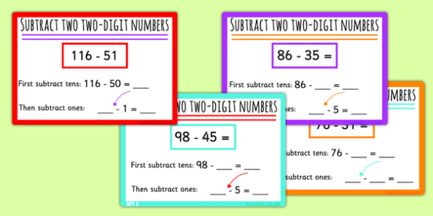 Subtract Two Two-Digit Numbers Using Place Vlaue Mixed Maths Challenge ...