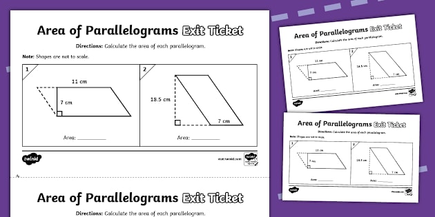 Areas of Parallelograms | twinkl.com