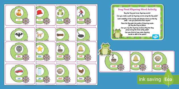 Frog Pond Rhyming Words Activity (teacher made)