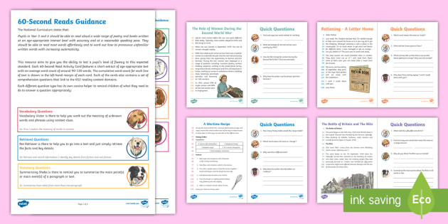 60-Second Reads: World War 2 Activity Pack (teacher made)