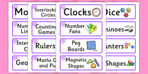 FREE! - Purple Themed Editable Maths Area Resource Labels