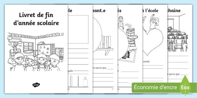 Livret pour la fin d'année scolaire (teacher made)