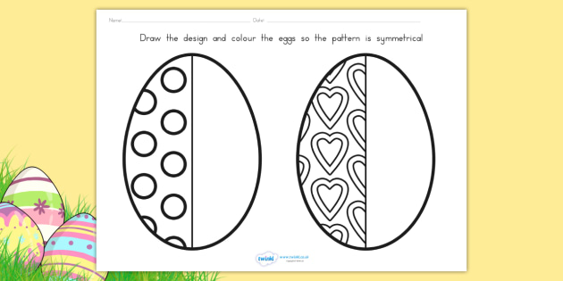 FREE! - Easter Egg Symmetry Sheets - easter, easter egg, symmetry, maths