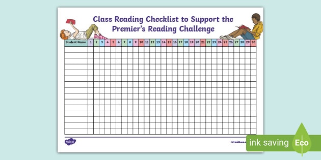 Class Checklists to Support The Premiers Reading Challenge