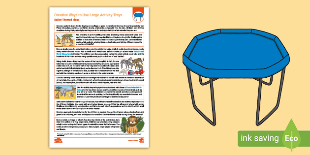 EYFS Creative Ways to Use Large Activity Trays: Safari