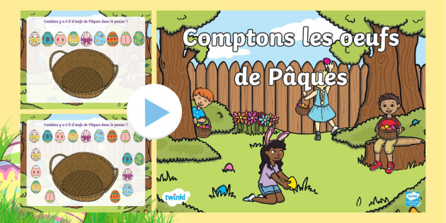 Powerpoint interactif pour compter les œufs de Pâques