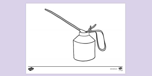 Oil Can Colouring Sheet | Colouring Pages