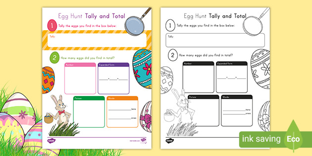 Easter Egg Hunt Tally and Total Activity