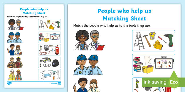 People Who Help Us Match up (teacher made)