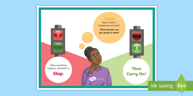 Stop... Think...Then Carry On! A4 Display Poster