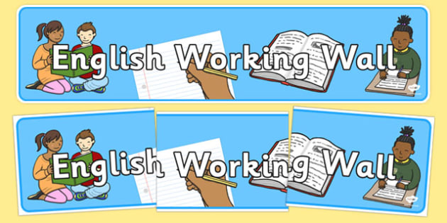 FREE! - English Working Wall Banner - english working wall banner, english