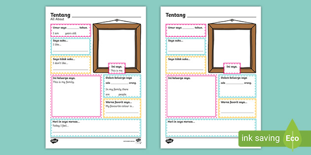 All About Me Poster Indonesian (teacher made)