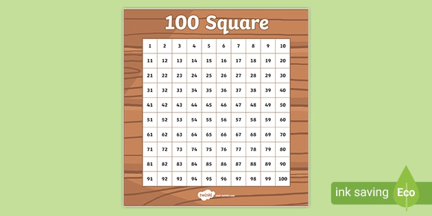 Wood Themed 100 Number Square (teacher made)