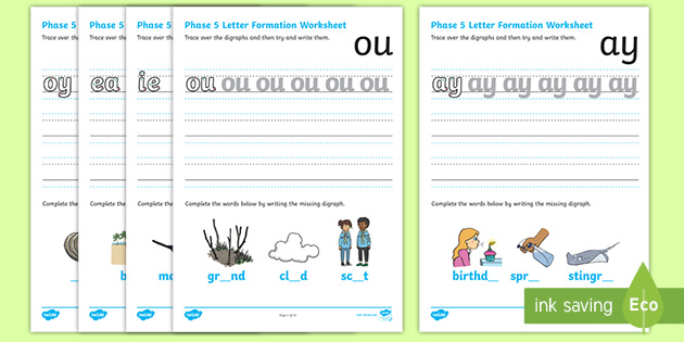 Phase 5 Letter Formation Worksheets