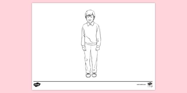 FREE! - Boy Standing Colouring Sheet | Colouring Sheets