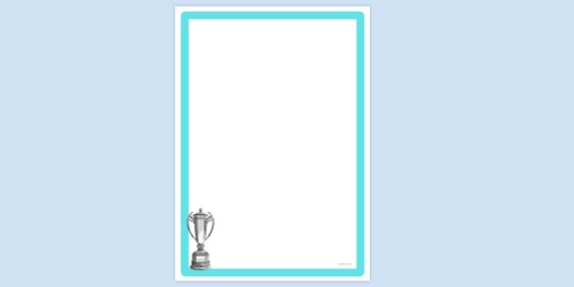 FREE! - Dance Trophy Silver Page Border (teacher made)
