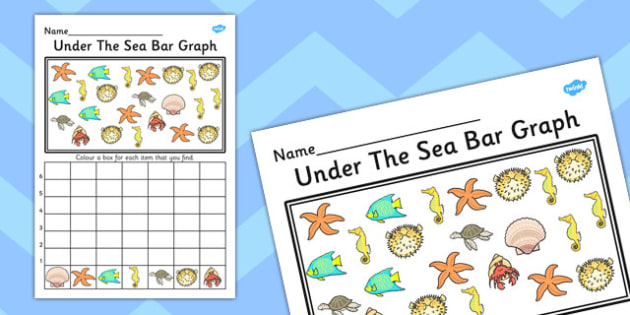 Under the Sea Bar Graph Activity Worksheet (teacher made)