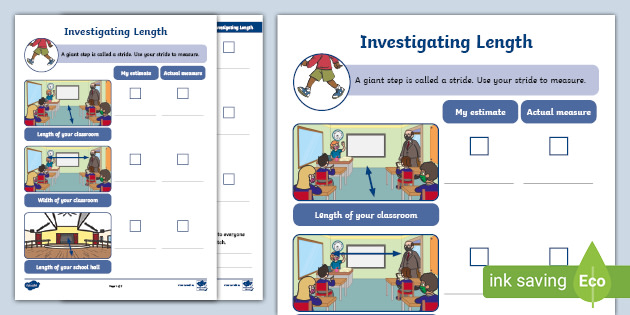 Using Non-Standard Units of Measurement Worksheet 1st and 2nd Classes
