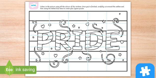 Pride Flag Colouring Jigsaw Puzzle (teacher made) - Twinkl