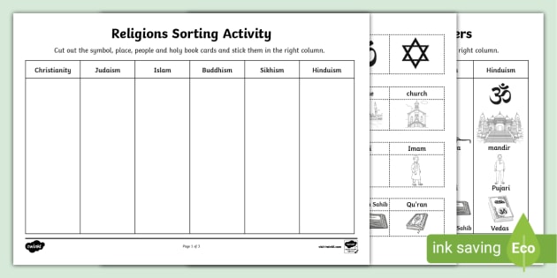 Religions Sorting Activity (Teacher-Made)