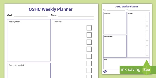OSHC Weekly Planner (teacher made)