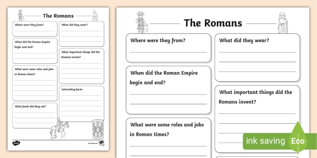 * NEW * Romans Fact File Template (teacher made)