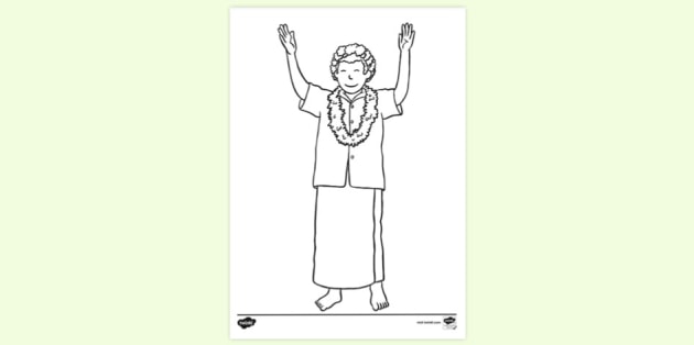 FREE! - Samoan White Sunday Boy Colouring | Colouring Sheets