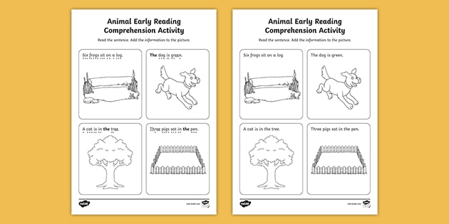 Animal-Themed Phase 4 EYFS Reading Comprehension Activity
