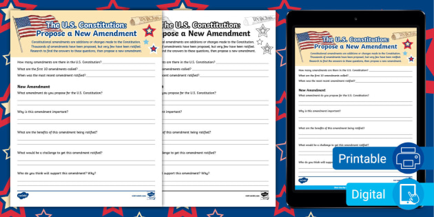 The U.S. Constitution: Propose a New Amendment Activity