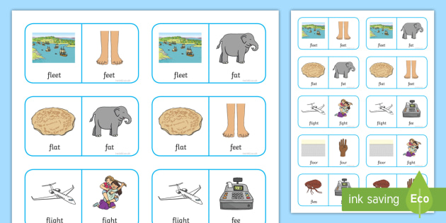 'fl' and 'f' Near Minimal Pair Dominoes (teacher made)