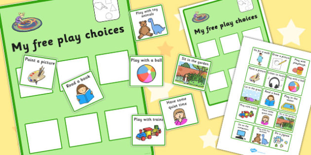 My Free Play Choices - free play, choices, cards, options, decide