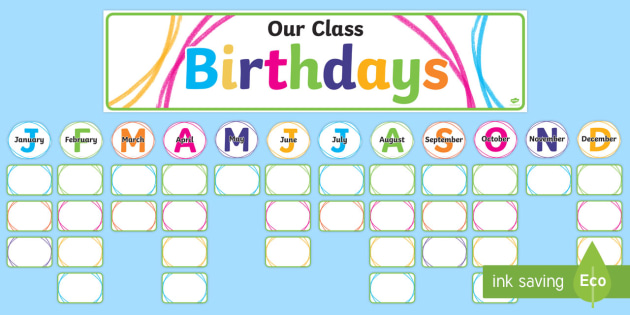 Crayon Theme Birthday Display Cut-Outs (teacher made)