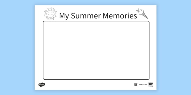 FREE! - Summer Memories Drawing Template- English