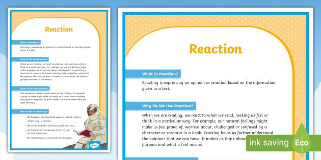 Year 5/6 Reading Comprehension Skills - Reaction Poster