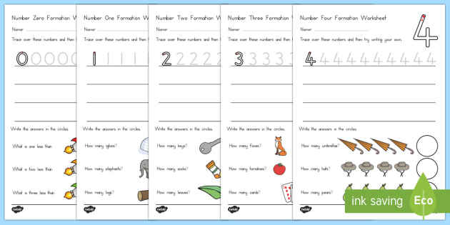 Number Formation Worksheets 0 9 Standard Version