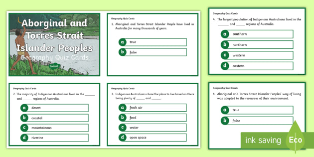 Year 4 AC Geography Aboriginal and Torres Strait Islander Peoples Quiz ...
