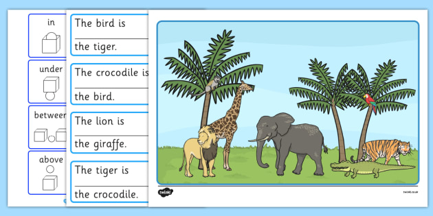 Wild Animals Preposition Activity | Teaching Resource