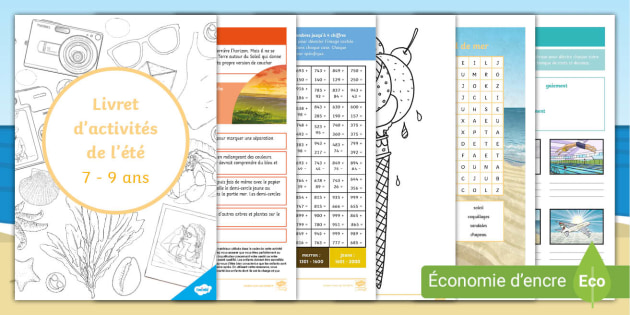 Livret d'activités de l'été pour 7-9 ans (teacher made)