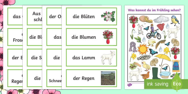 Spring Themed I Spy Worksheet / Worksheet German