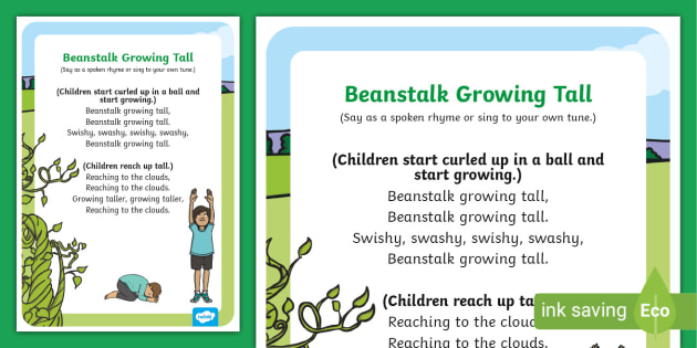 Beanstalk Growing Tall Song (teacher made)