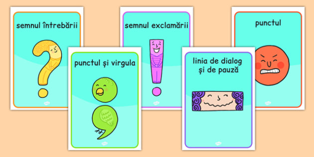 Personajele semnelor de punctuație - Planșe (teacher made)