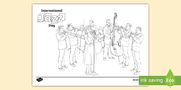International Jazz Day Colouring Page (teacher made)